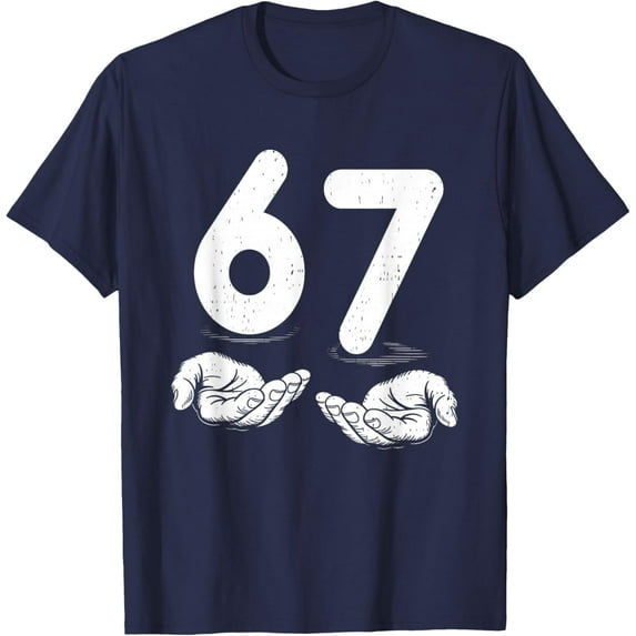 Six Seven 6 7 Meme Gen Alpha Slang Hands T-Shirt - Walmart.com