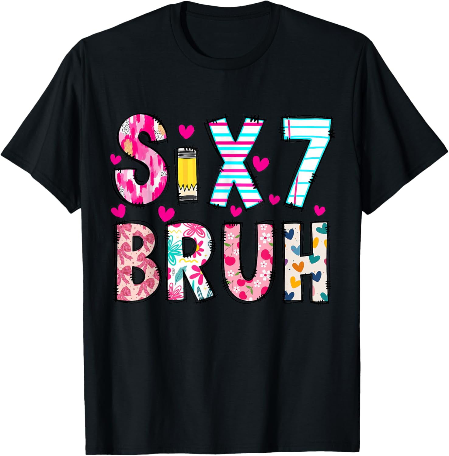 Six Seven 6 7 Meme Teacher Funny Meme Six T-Shirt - Walmart.com