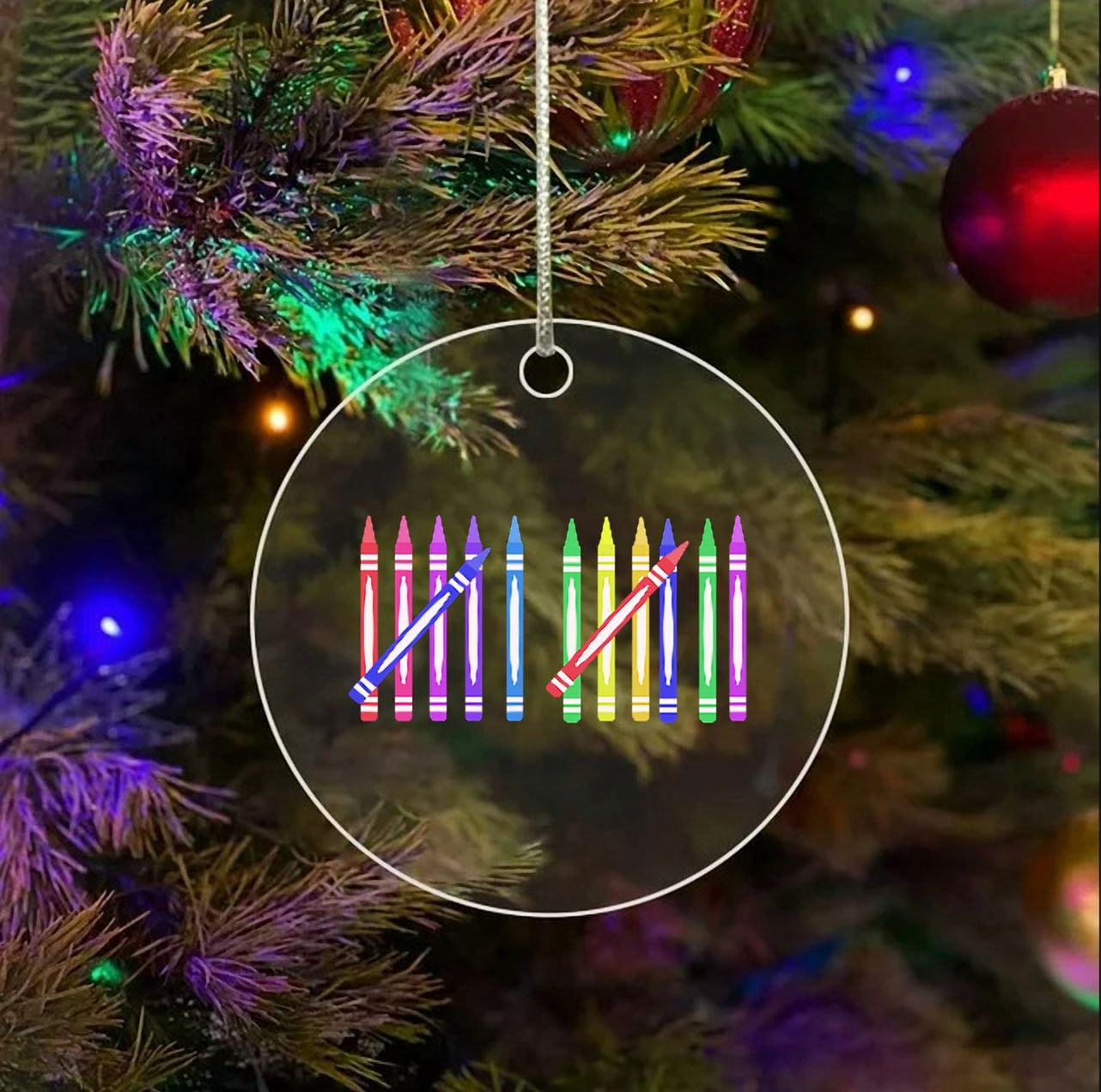 Six Seven 6 7 Tally Marks Crayons Ornament, Home Decoration, Circle ...