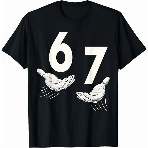 Six Seven 67 6 7 Kids 67 Teen Boys 6-7 Meme Hands Funny T-Shirt ...