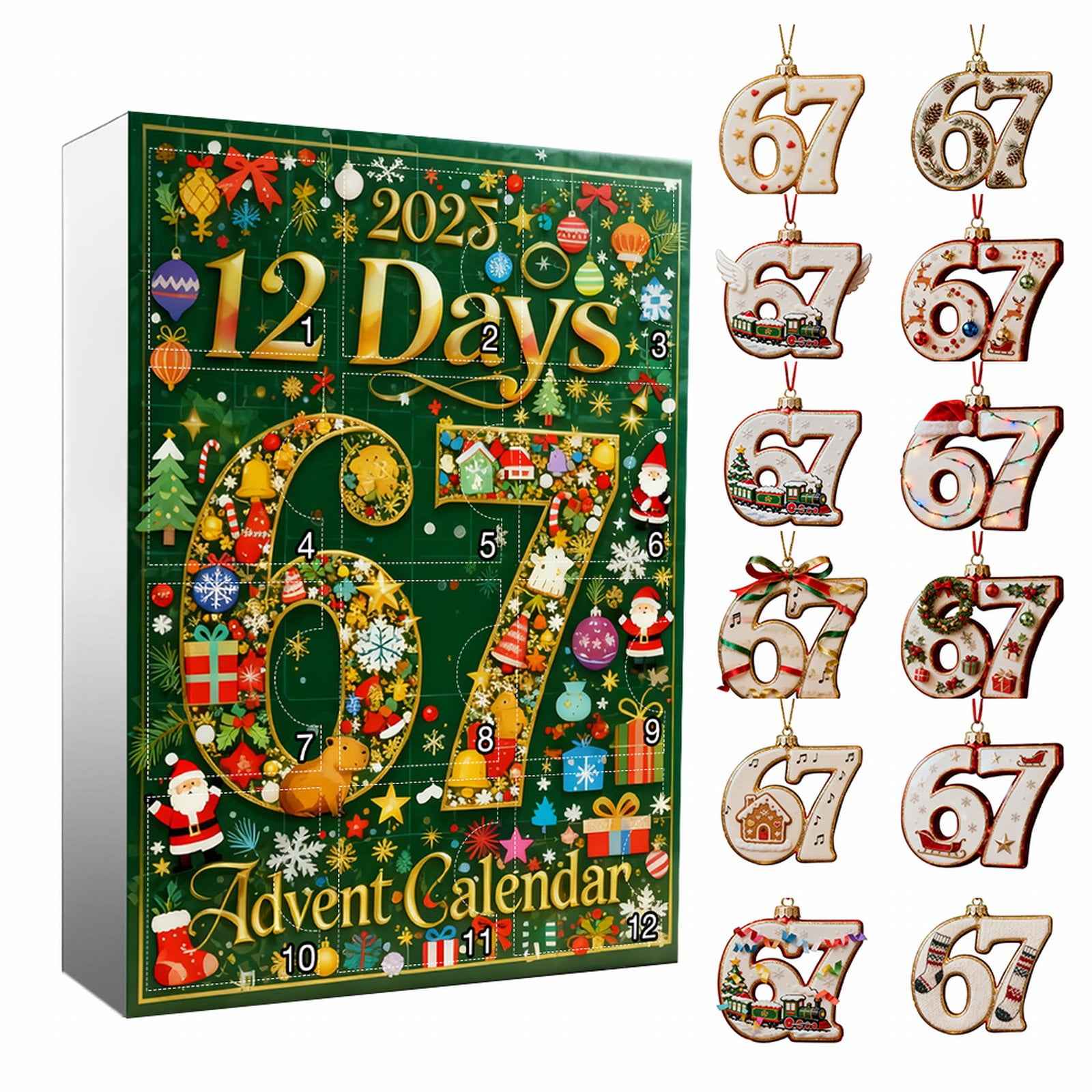 Six Seven 67 Advent Calendar 2025, 12 Days Six Seven Christmas Tree ...