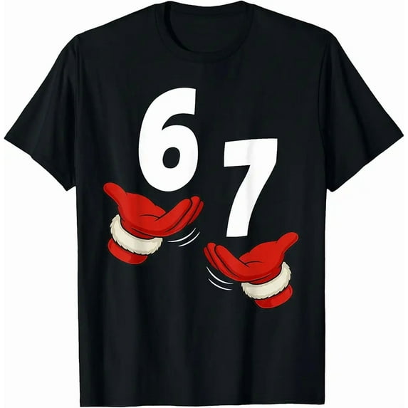 Six Seven 67 Christmas 6 7 Kids 67 Teen Boys 6-7 Meme Hands T-Shirt ...