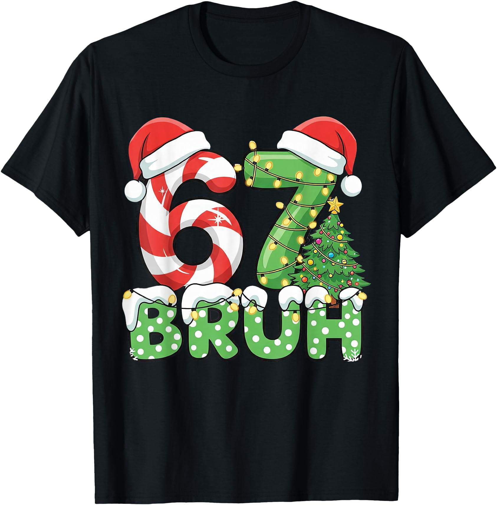 Six Seven 67 Funny Santa Bruh Christmas Meme T-Shirt Shirts - Walmart.com