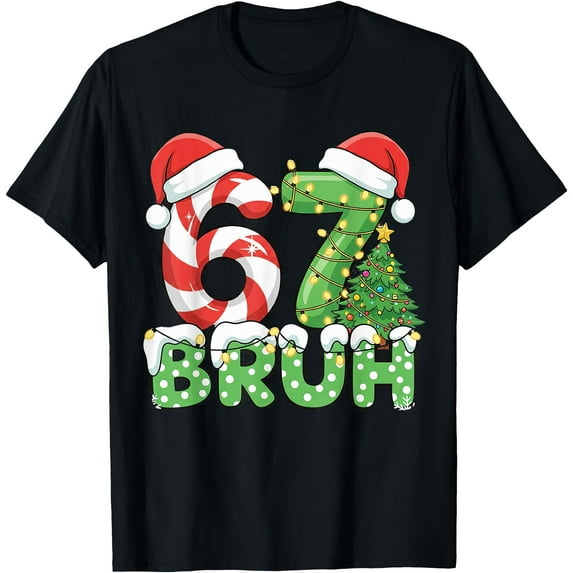 Six Seven 67 Funny Santa Bruh Christmas Meme T-Shirt Shirts - Walmart.com