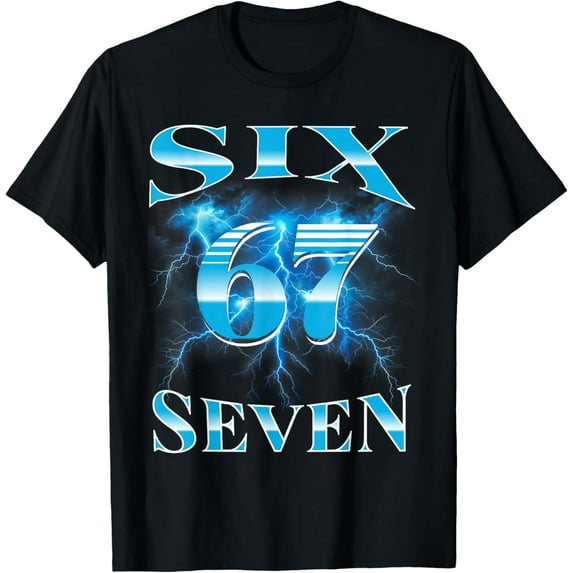 Six Seven 67 Meme Bootleg Style 90s 80s Alpha Gen Slang T-Shirt tee ...