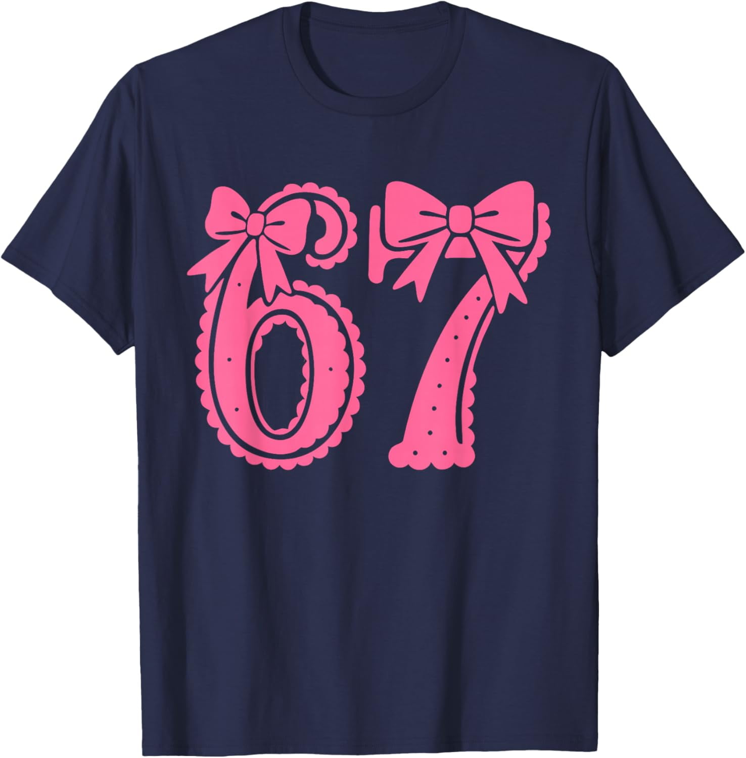 Six Seven Alpha Slang Coquette Bow Pink Funny Meme T-Shirt - Walmart.com