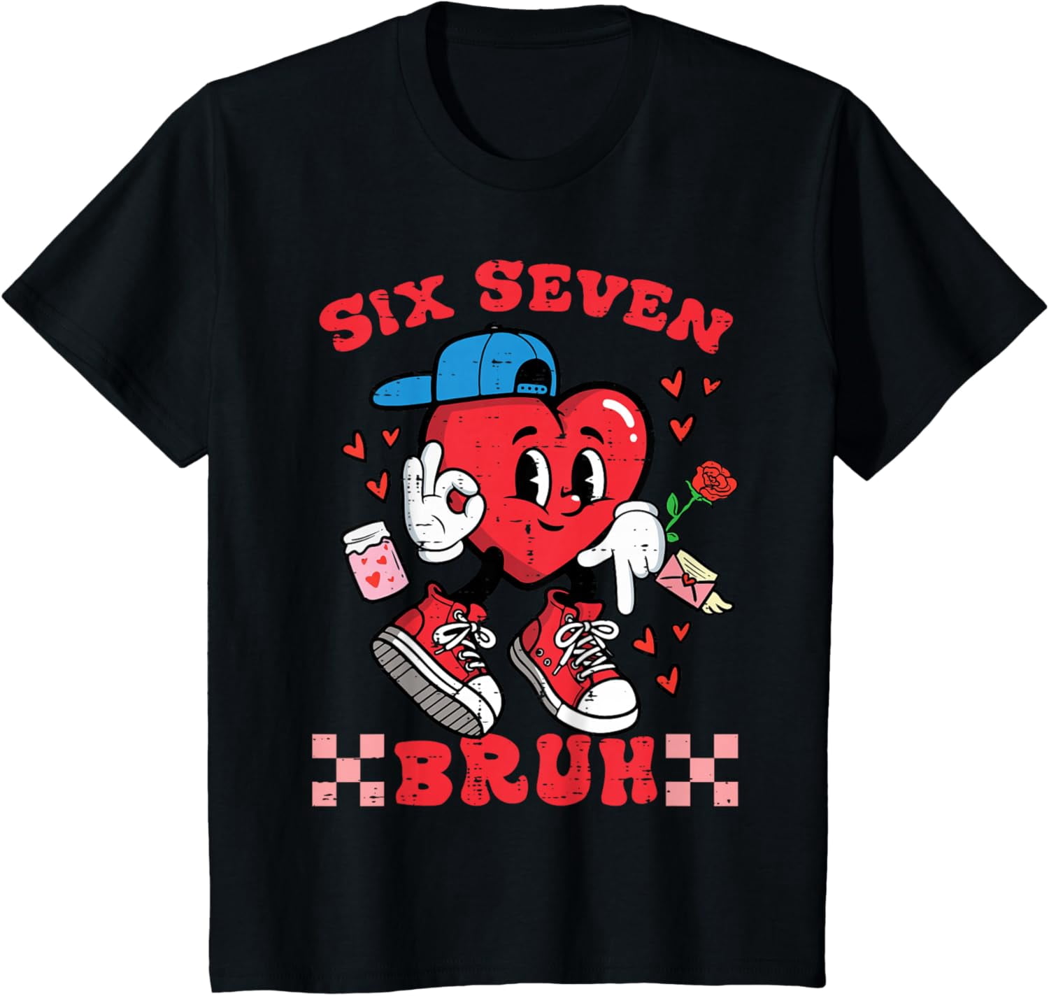 Six Seven Bruh Heart 67 Valentines Day Kids Boys Youth T-Shirt ...