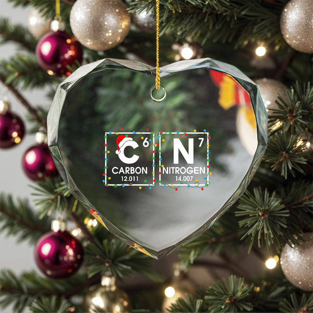 Six Seven Carbon Nitrogen 67 Science Teacher Ornament, Crystal Glass ...