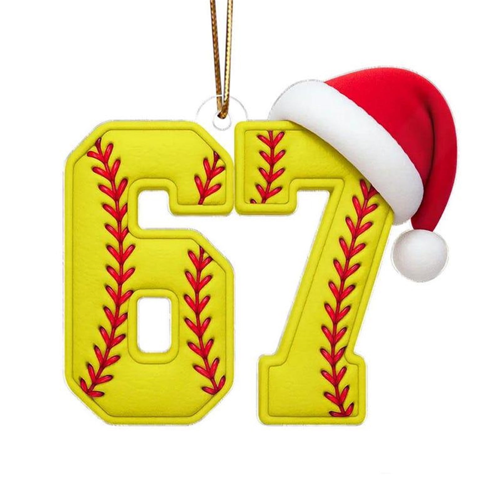 Six Seven Christmas Tree Ornament 6 7 Christmas Decorations with Red ...