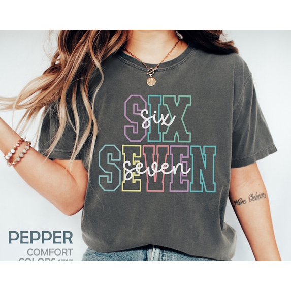 Six Seven Design Sublimation DTF, 6 7 s , Number , Viral Gen Z Saying ...