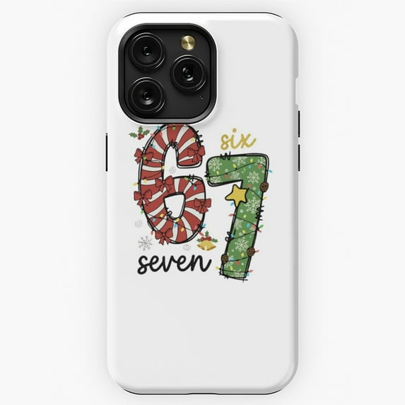 Six Seven Funny Christmas Meme Math Design iPhone Case 17 through 11 ...