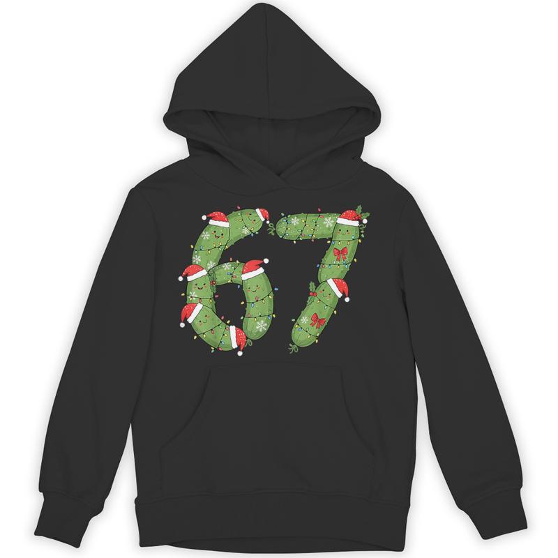 Six Seven Funny Christmas Pickle Holiday 67 Meme Gen Z Slang Foodie ...