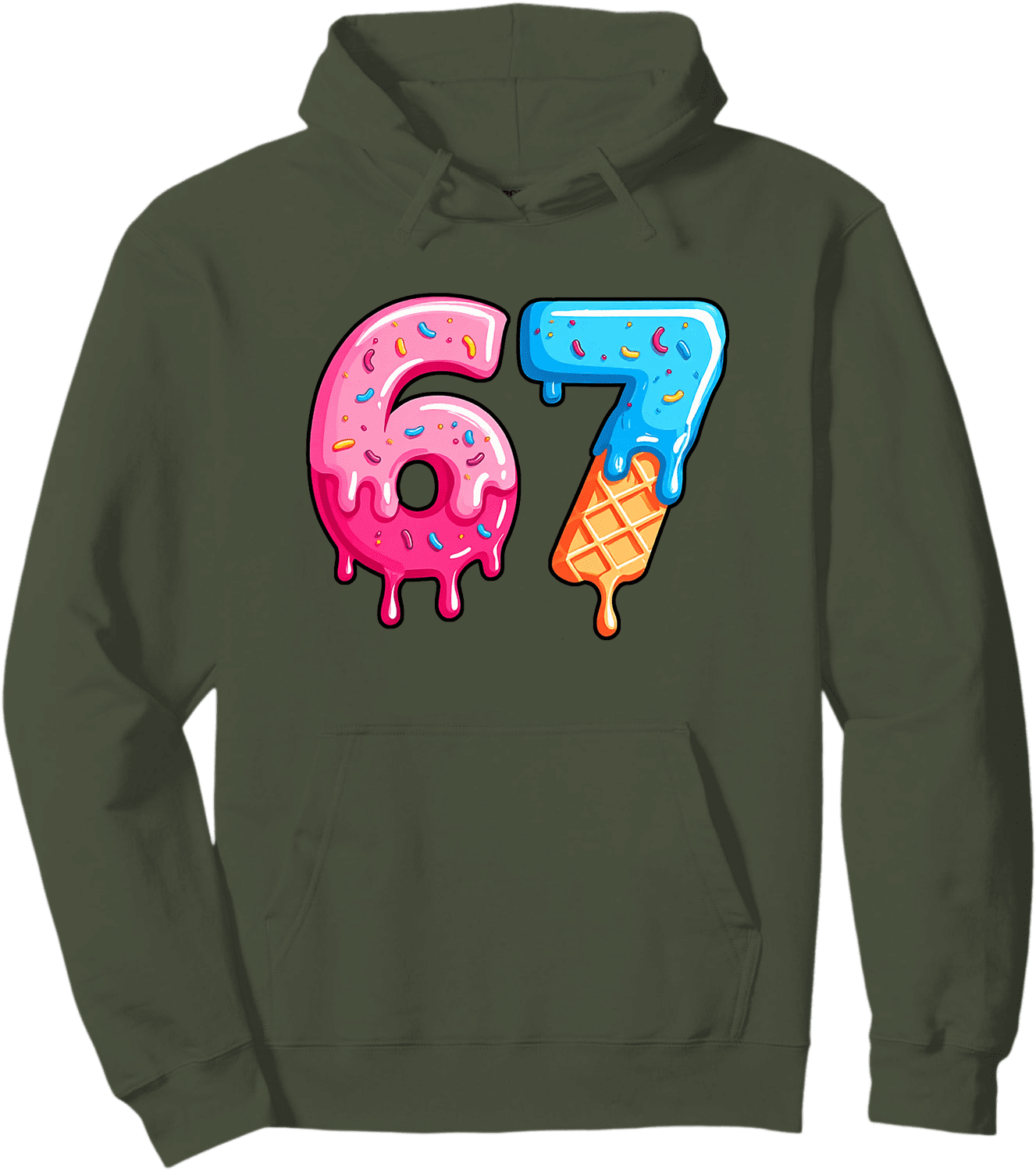 Six Seven Ice Cream Drip Cool Meme 67 Funny Number Hoodie ,Full Sizes S ...
