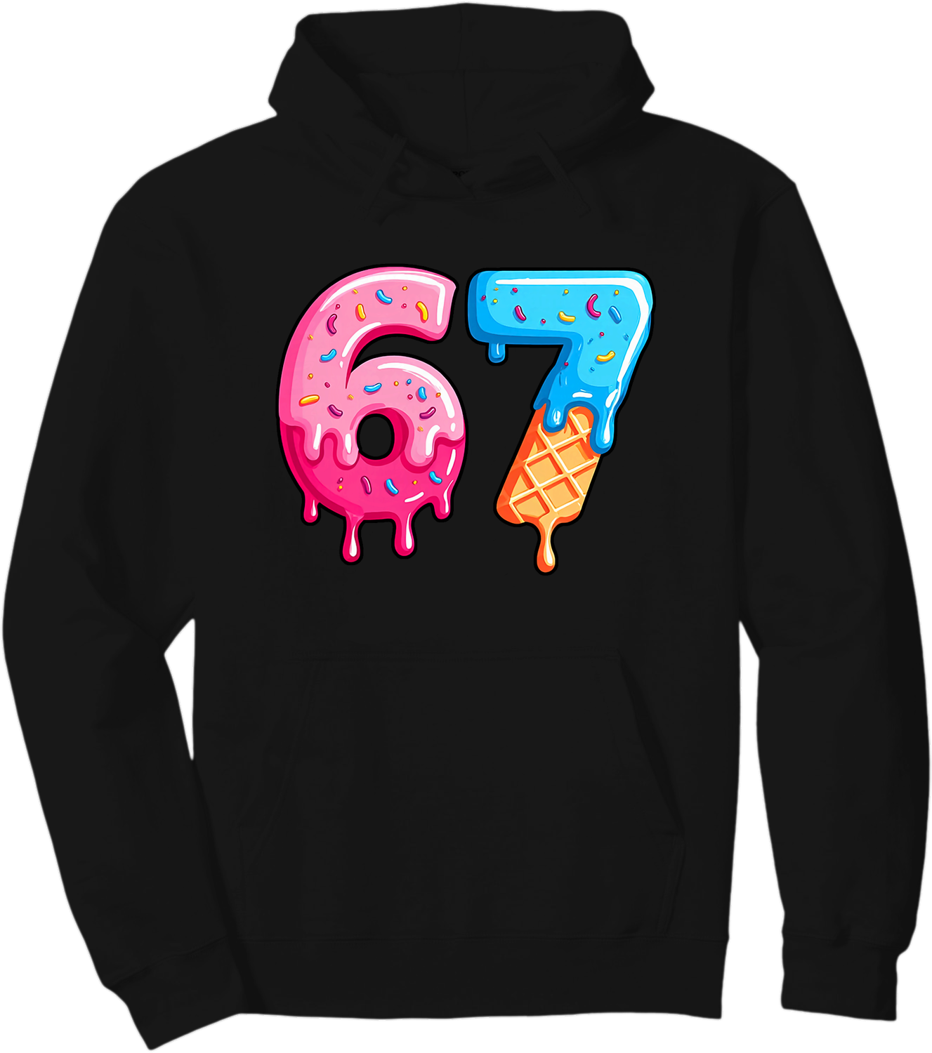 Six Seven Ice Cream Drip Cool Meme 67 Funny Number Hoodie ,Full Sizes S ...