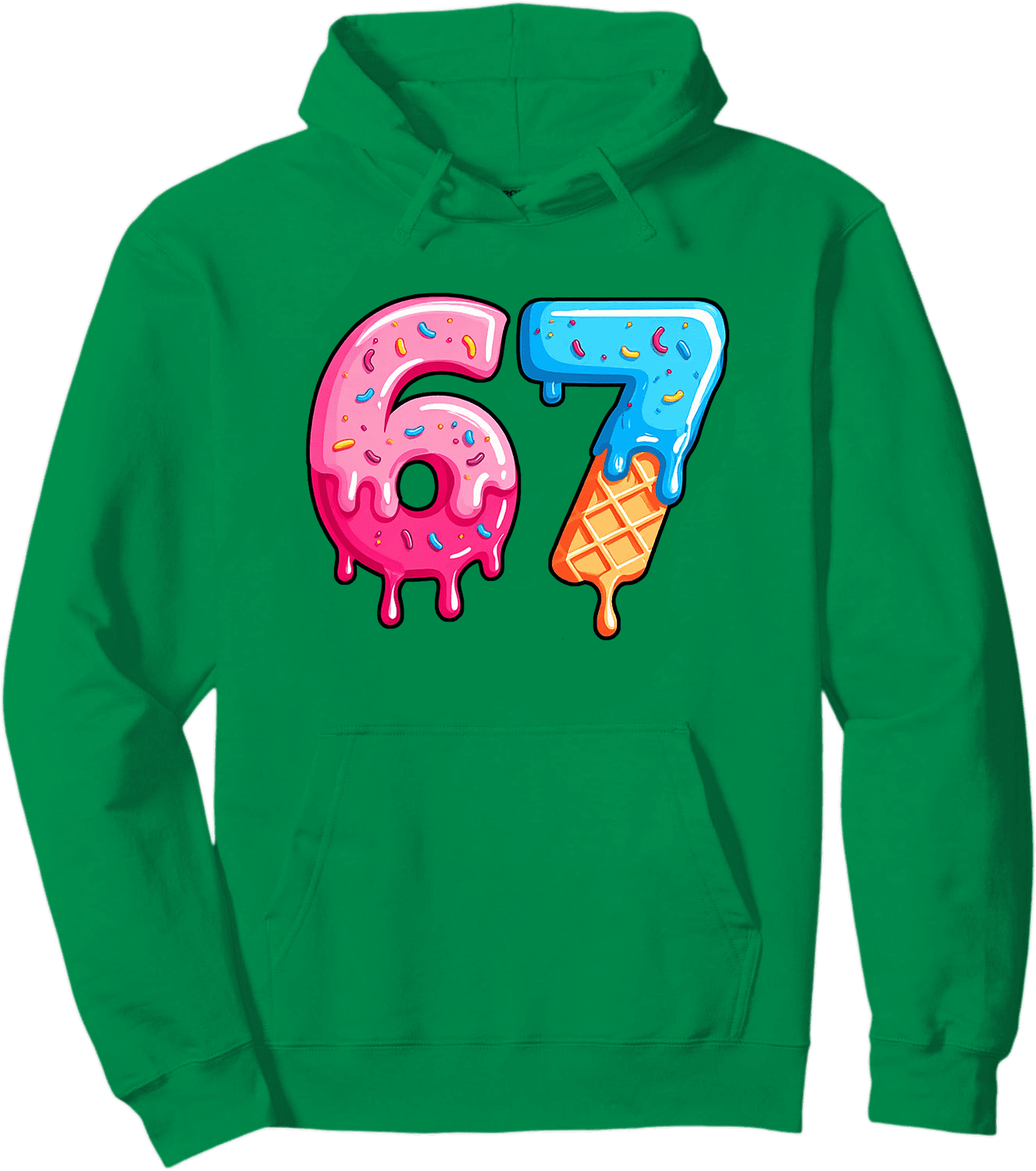 Six Seven Ice Cream Drip Cool Meme 67 Funny Number Hoodie ,Full Sizes S ...