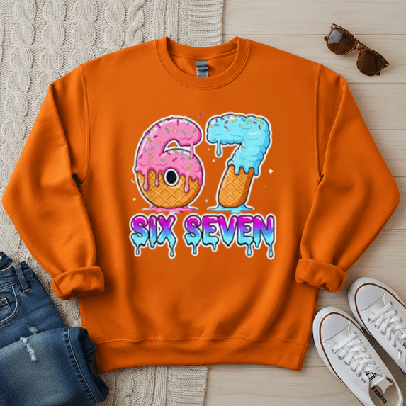 Six Seven Ice Cream Drip Funny Gen Alpha Meme Cool Holiday Humor ...