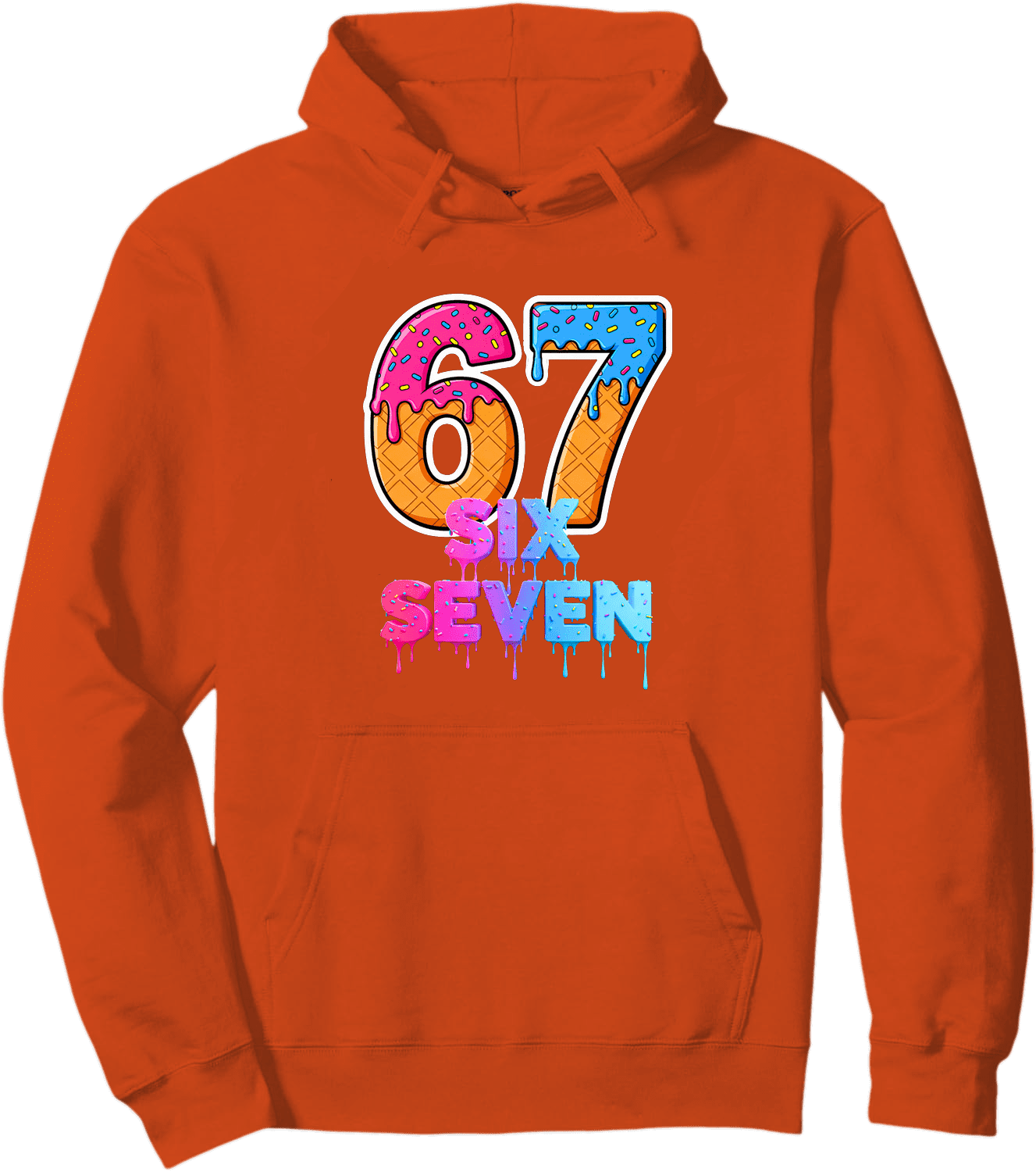 Six Seven Ice Cream Drip Slang 6 7 Trending Meme Hoodie ,Full Sizes S ...