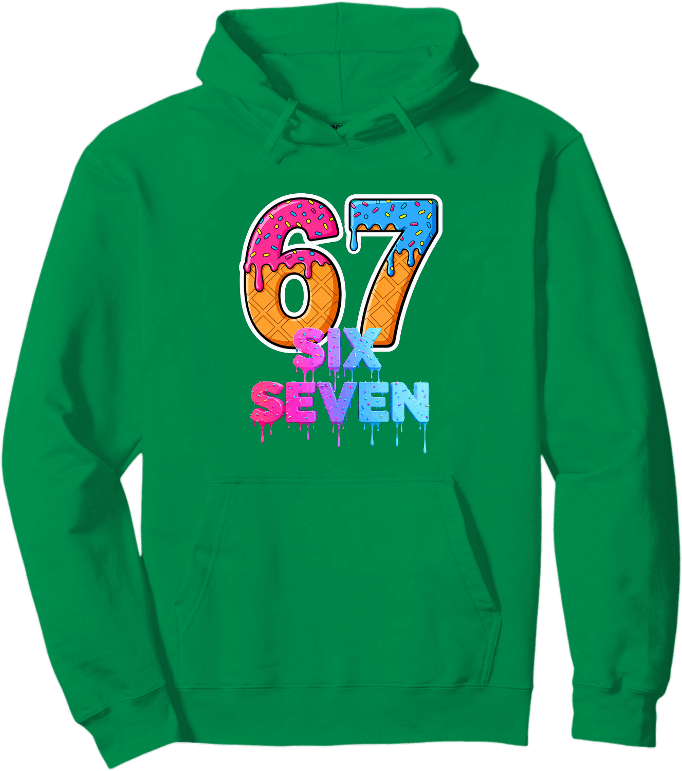 Six Seven Ice Cream Drip Slang 6 7 Trending Meme Hoodie ,Full Sizes S ...