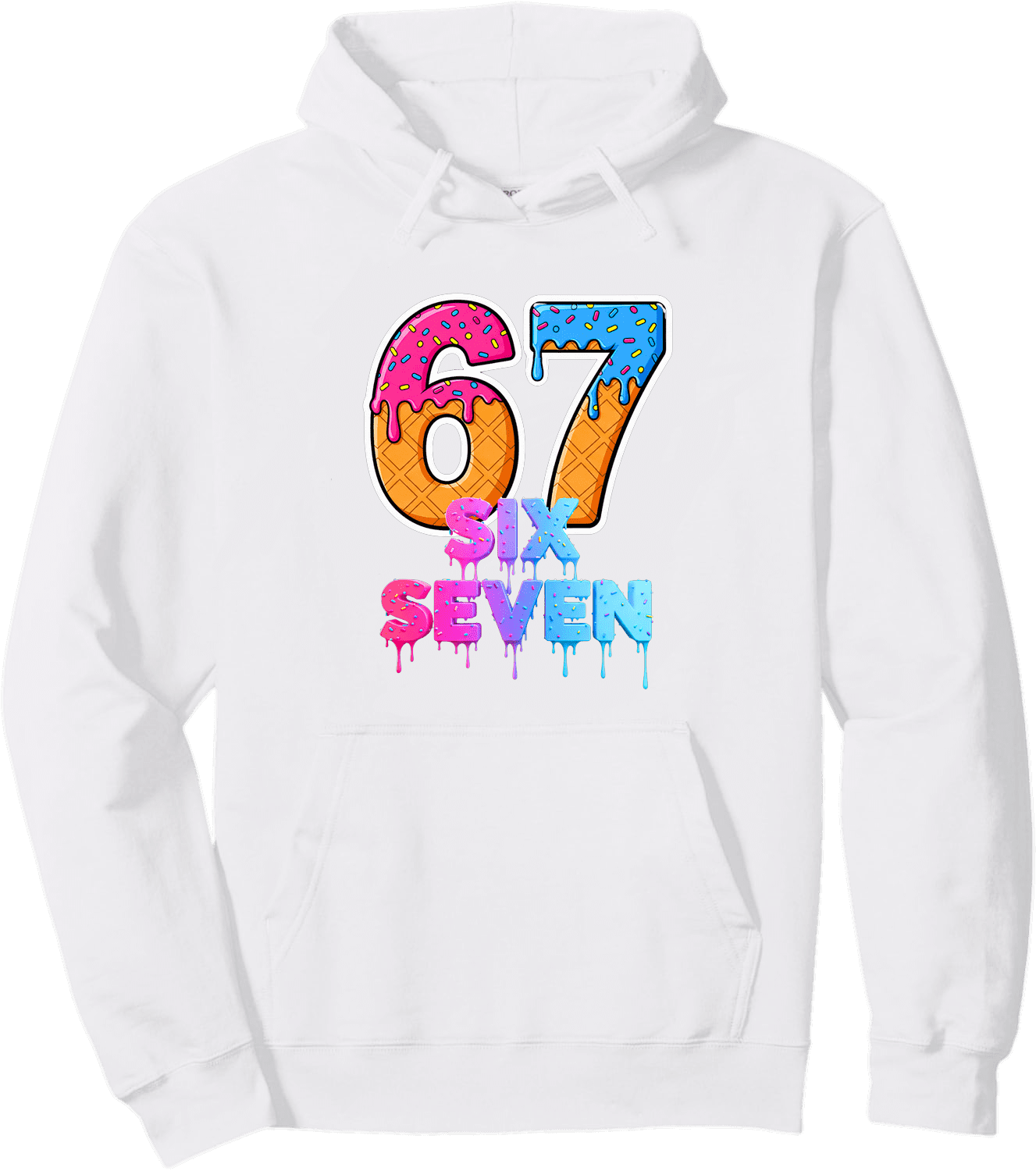 Six Seven Ice Cream Drip Slang 6 7 Trending Meme Hoodie ,Full Sizes S ...