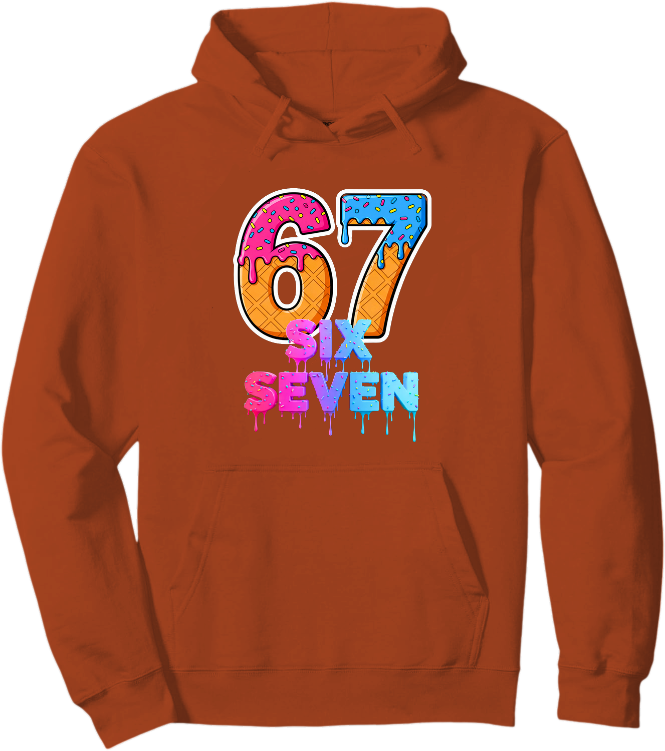 Six Seven Ice Cream Drip Slang 6 7 Trending Meme Hoodie ,Full Sizes S ...
