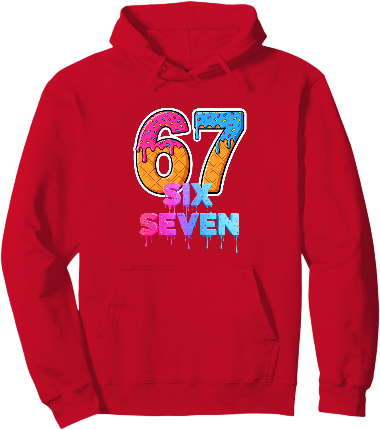 Six Seven Ice Cream Drip Slang 6 7 Trending Meme Hoodie ,Full Sizes S ...