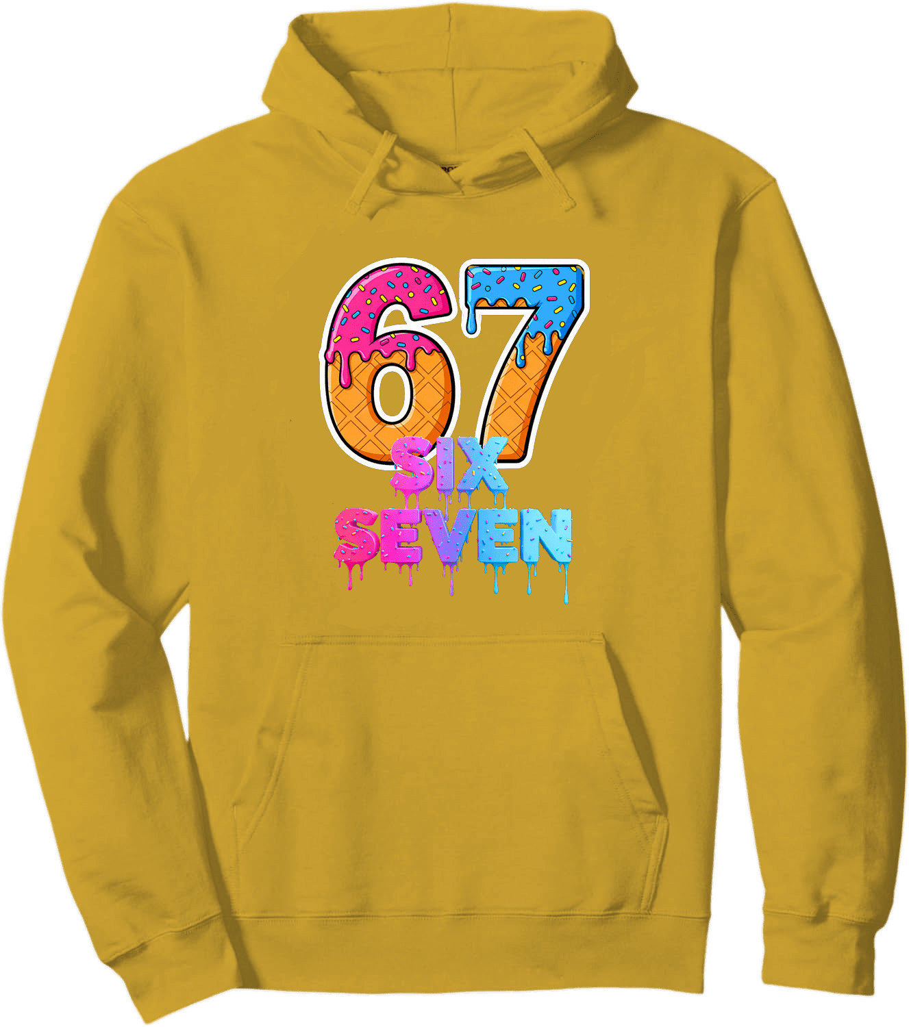Six Seven Ice Cream Drip Slang 6 7 Trending Meme Hoodie ,Full Sizes S ...