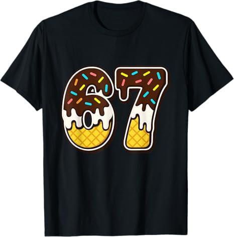 Six Seven Ice Cream Drip Sport 67 Fun Mason Meme Tee T-Shirt - Walmart.com