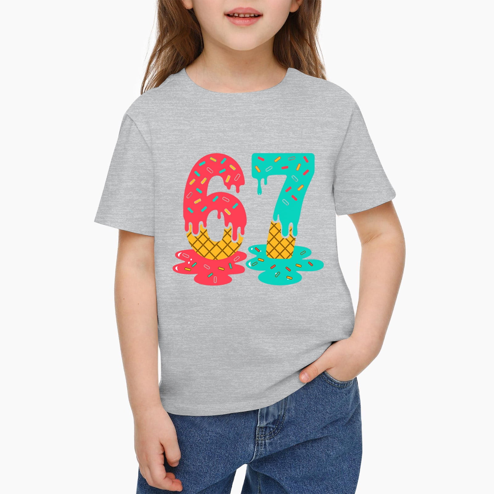 Six Seven Ice Cream Shirts for BoysGirls, Ice Cream Drip Tee-Funny 6 7 ...