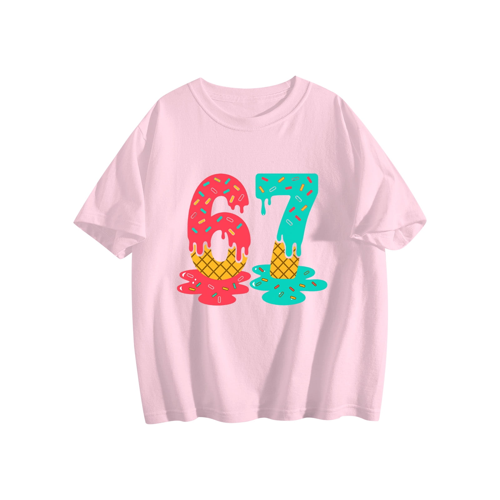 Six Seven Ice Cream Shirts for BoysGirls, Ice Cream Drip Tee-Funny 6 7 ...