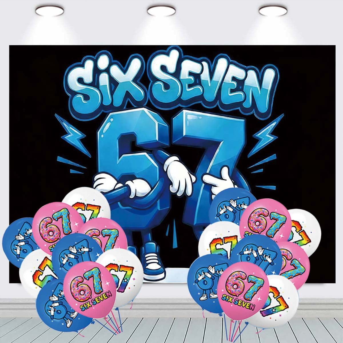 Six Seven Meme Party Decorations Balloons Taspestry Backdrop Banner ...