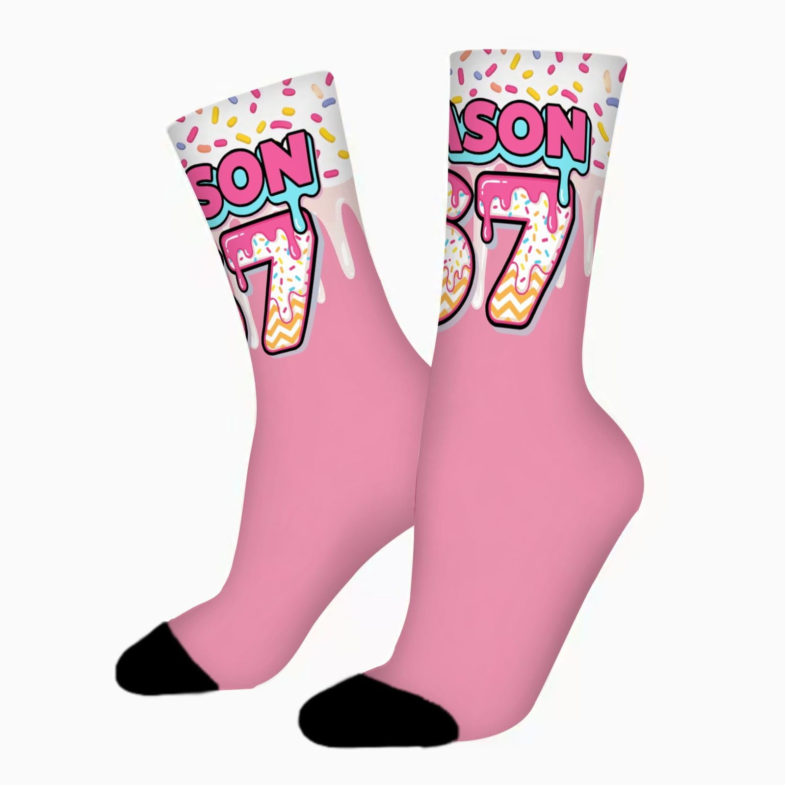 Six Seven Socks Ice Cream Drip 67 Meme Funny Six Seven Socks Funny Number Half Calf 67 Socks K ...
