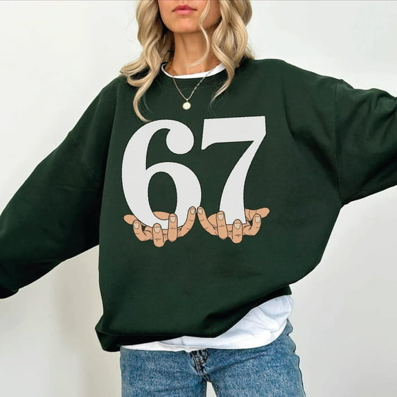 Six Seven Sweatshirt And Hoodie: Trendy Viral Couple Hands 6 7 Sweater ...