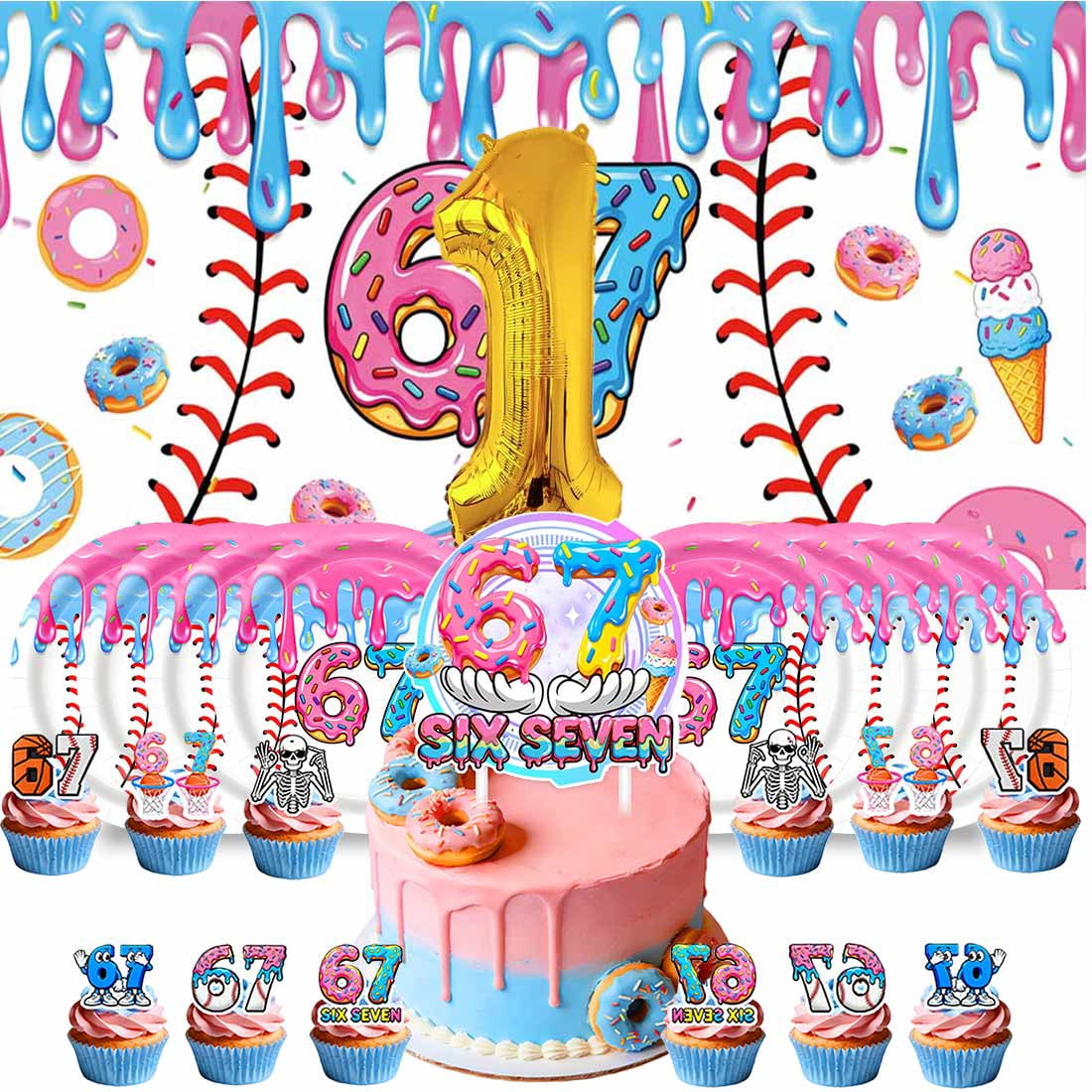 Six Sever Meme Birthday Party Plates 1st Decorations Supplies Decor ...