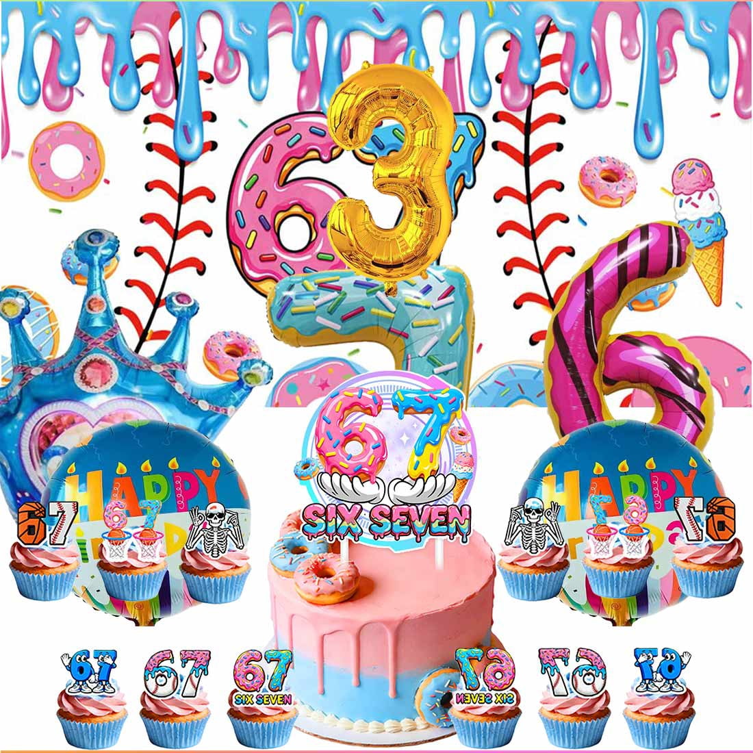 Six Sever Meme Party Supplies Decor 3rd Kit Balloons Birthday Cake ...