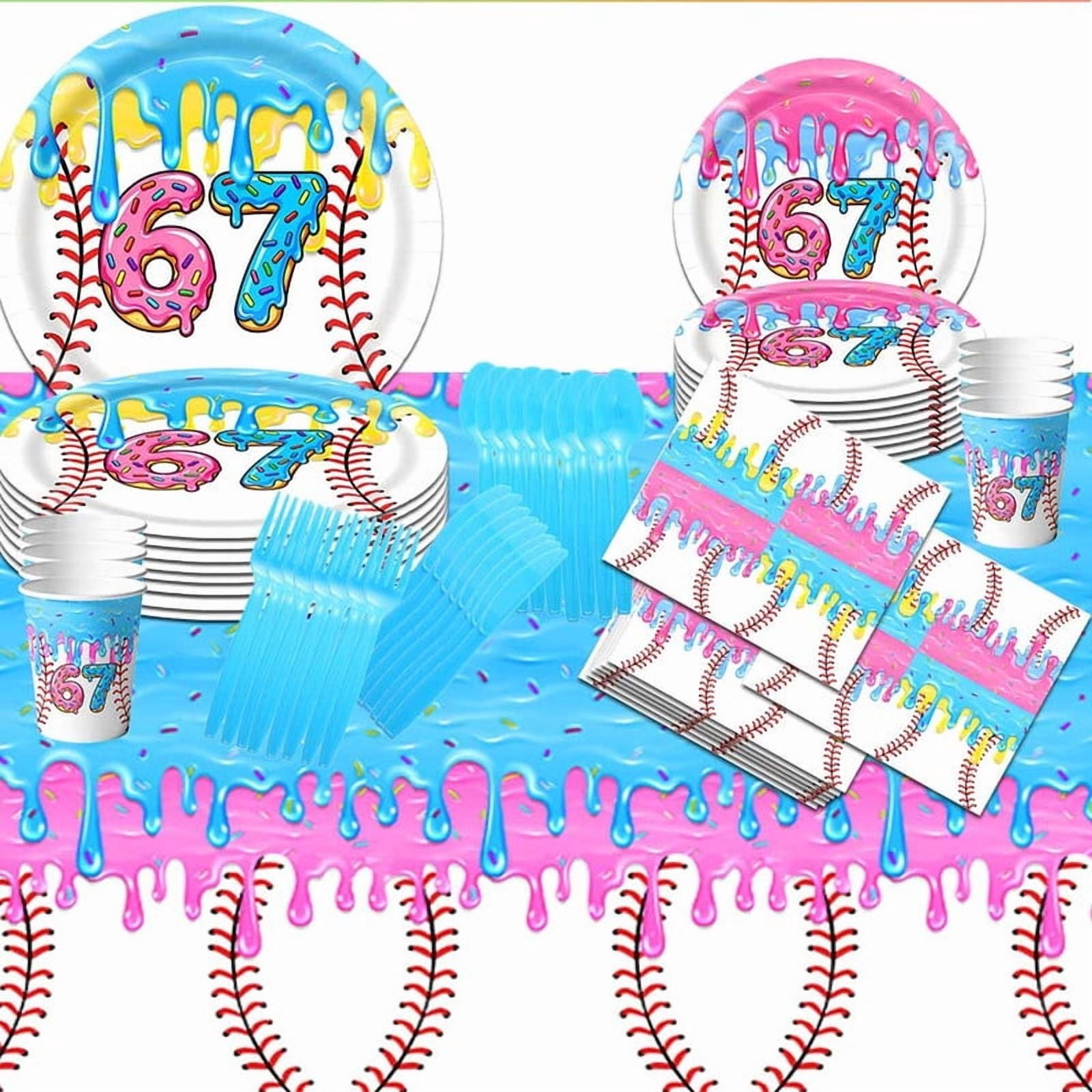 Six Sever Meme Party Tableware Set Plates Cup Kit Birthday Supplies ...