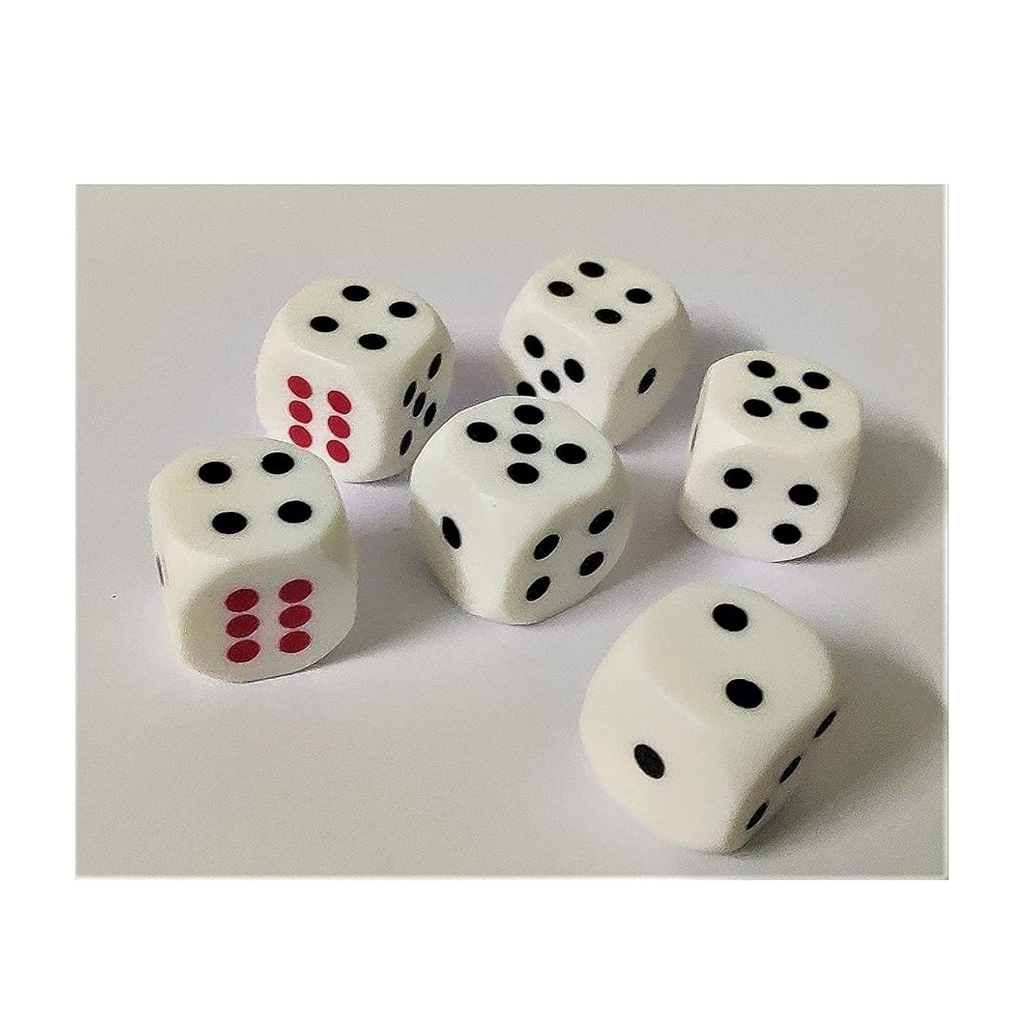 Six Sided 16mm Size White Dice Or Die For Playing Board Games Ludo And ...