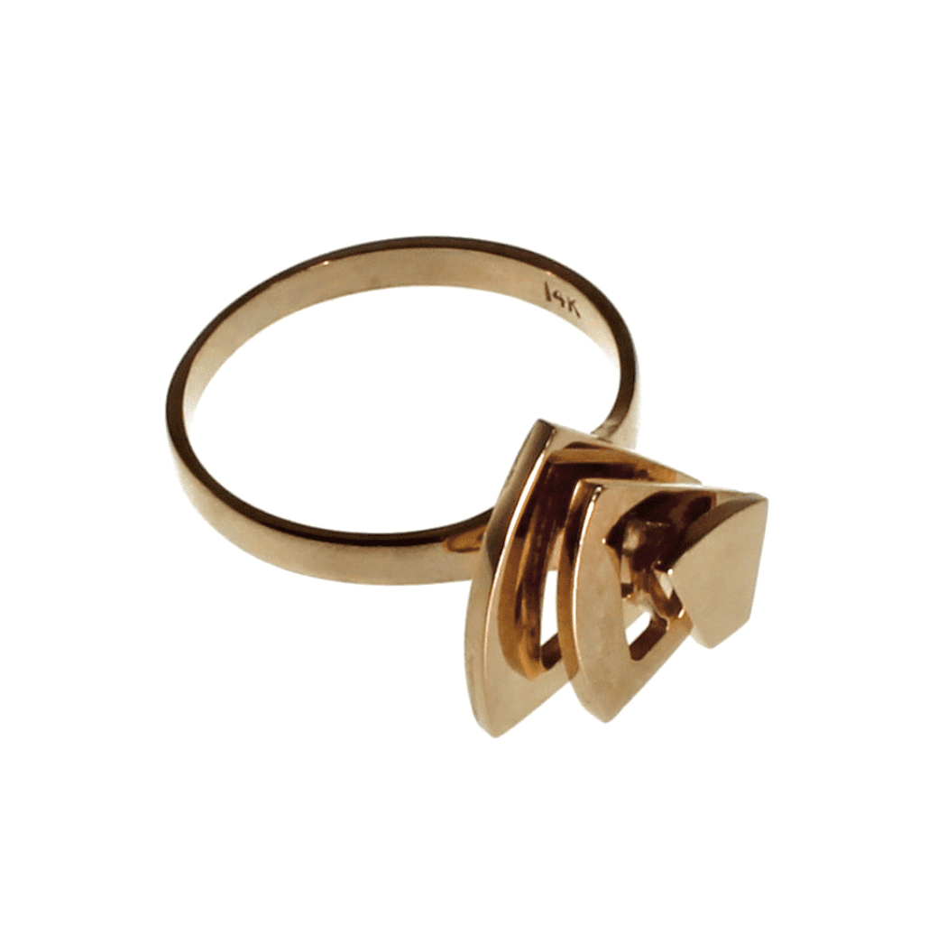 Six Sided Design 14k Gold Motion Ring - Ring size 6 - MR1109 - Walmart.com