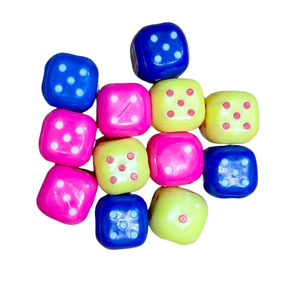 Six Sided Multi Color Dice for Playing Ludo Snake Ladder Board Games ...