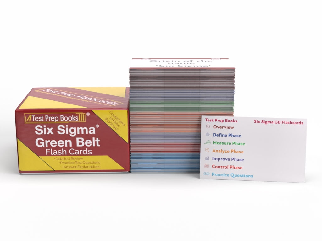 Six Sigma Green Belt Study Cards: Exam Prep and Practice Test Questions for the ASQ Lean Six ...