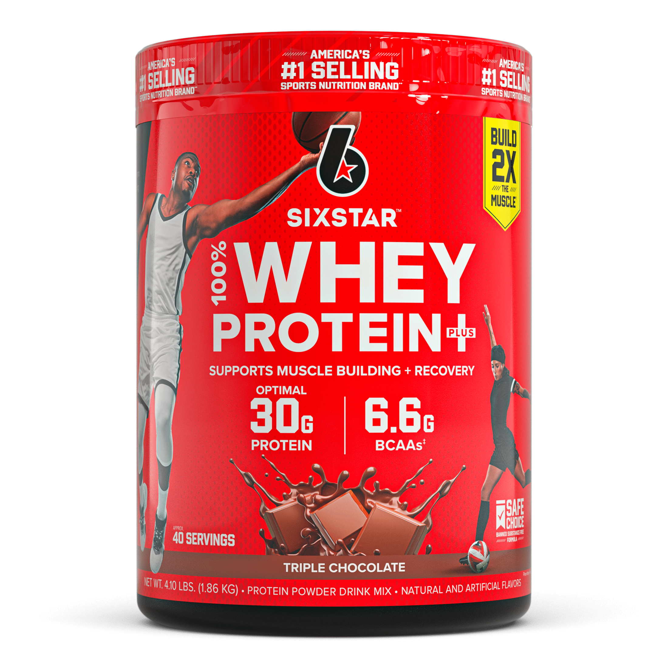 Six Star Pro Nutrition 100% Whey Protein Plus Powder Triple Chocolate ...