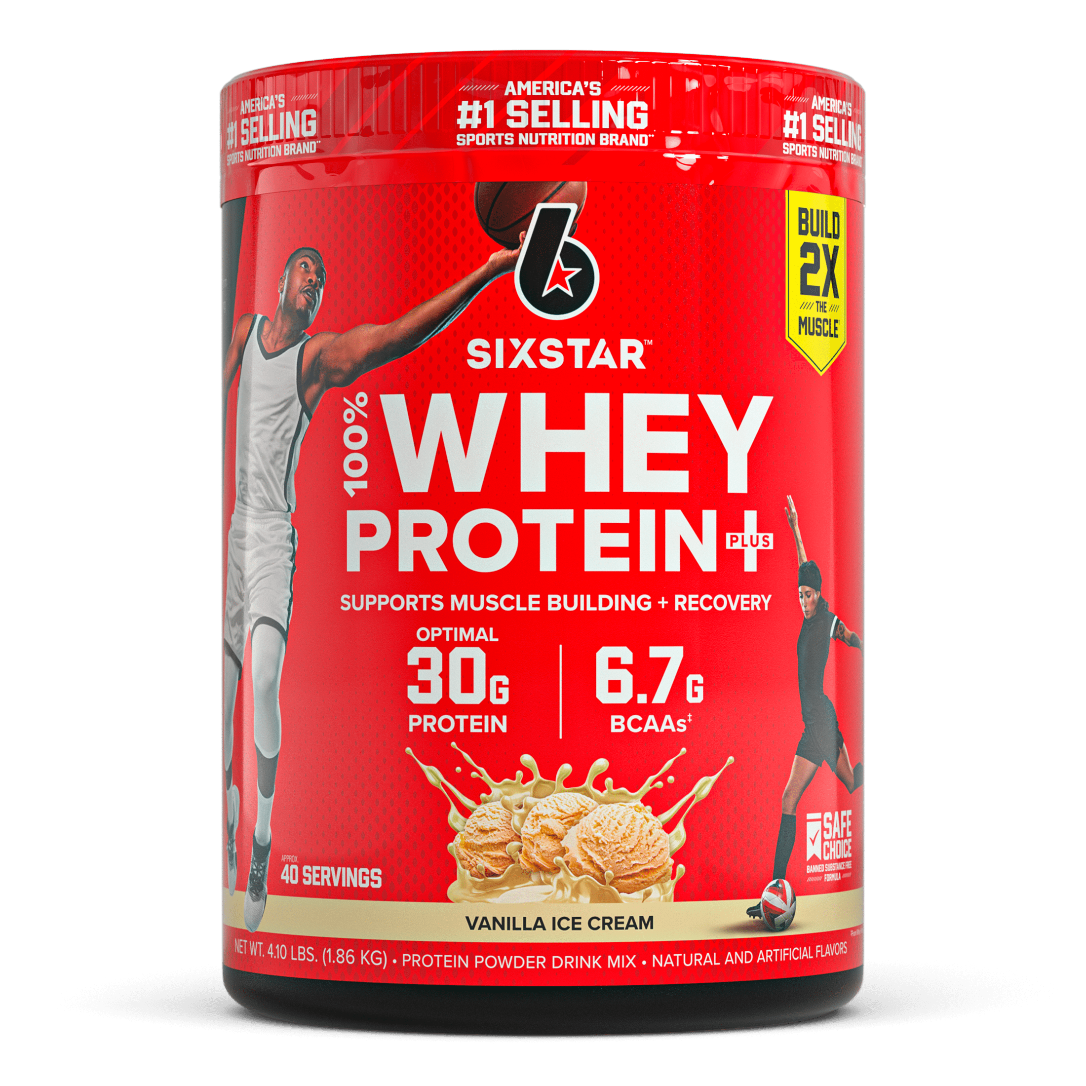 Six Star Pro Nutrition 100% Whey Protein Plus Powder, Vanilla Cream ...