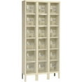 Six Tier 18 Door Assembled Clear View Locker, Tan - 12 x 15 x 12 in ...
