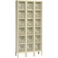 Six Tier 18 Door Assembled Clear View Locker, Tan - 12 x 15 x 12 in ...
