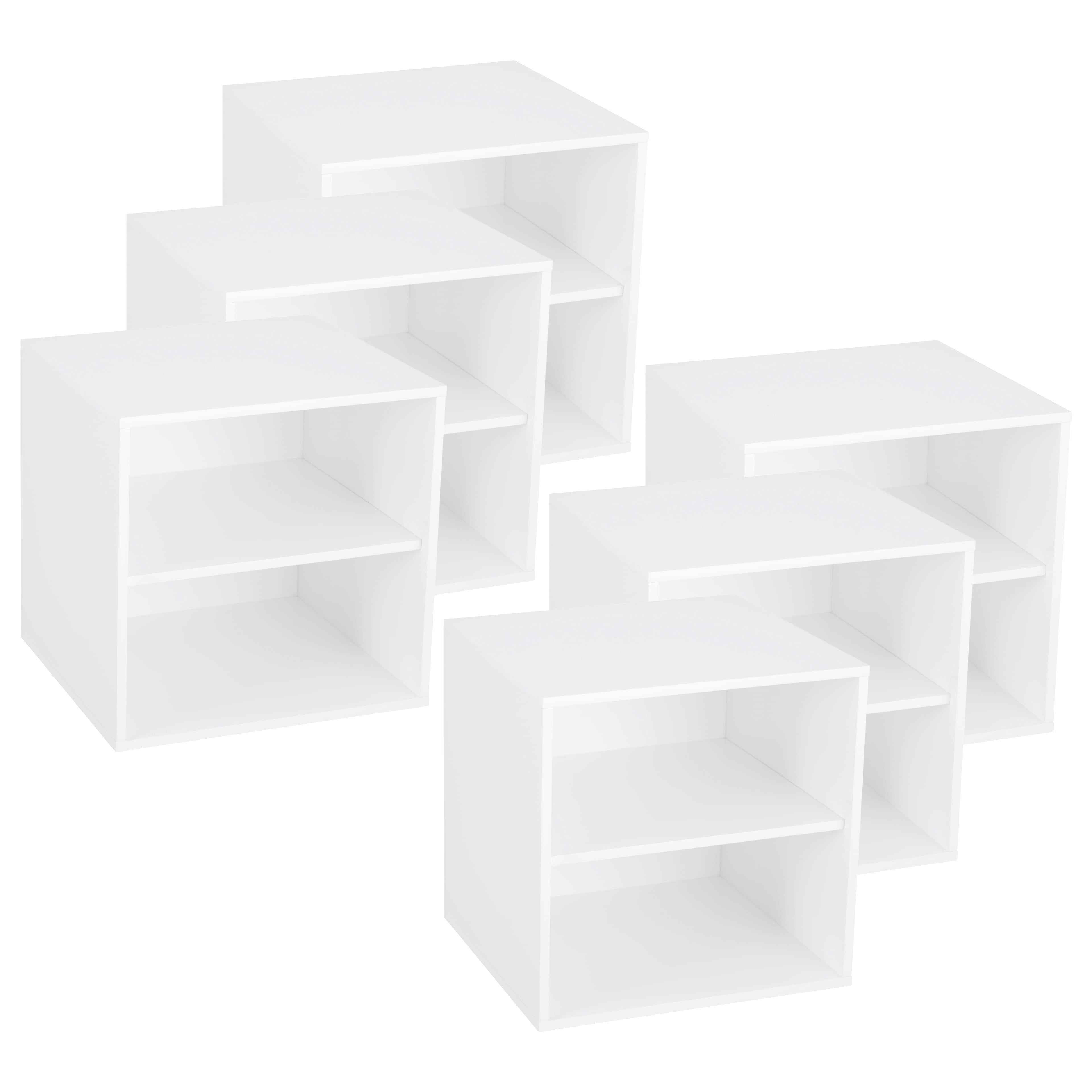 Six White Modular Compartment Cubes with Shelf by Simply Tidy ...