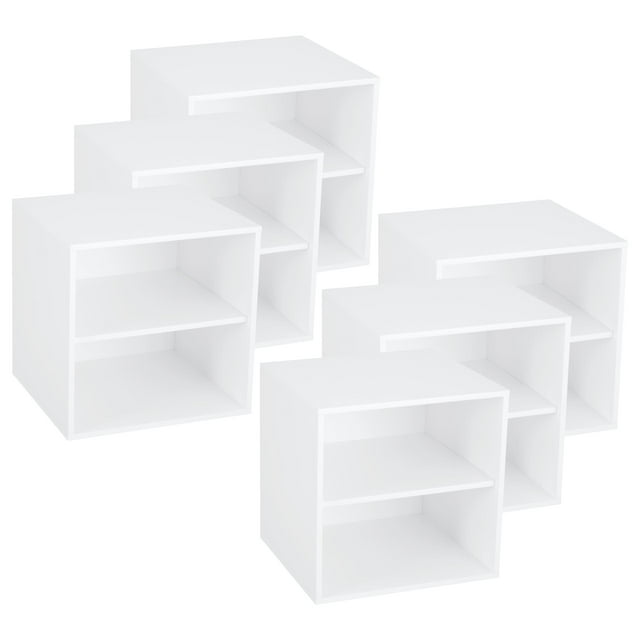 Six White Modular Compartment Cubes with Shelf by Simply Tidy ...