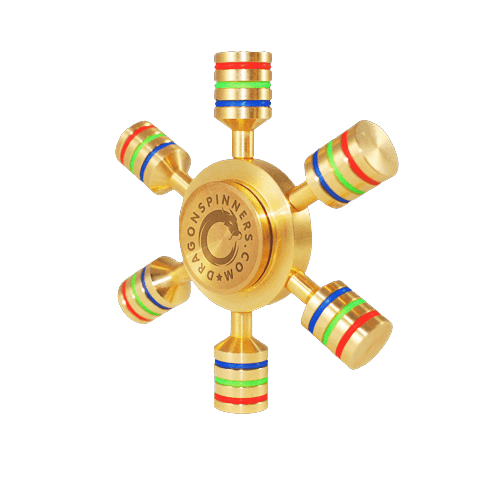 Six-Winged Brass Metal Fidget Spinner – Maximum Spin Time – Precision ...