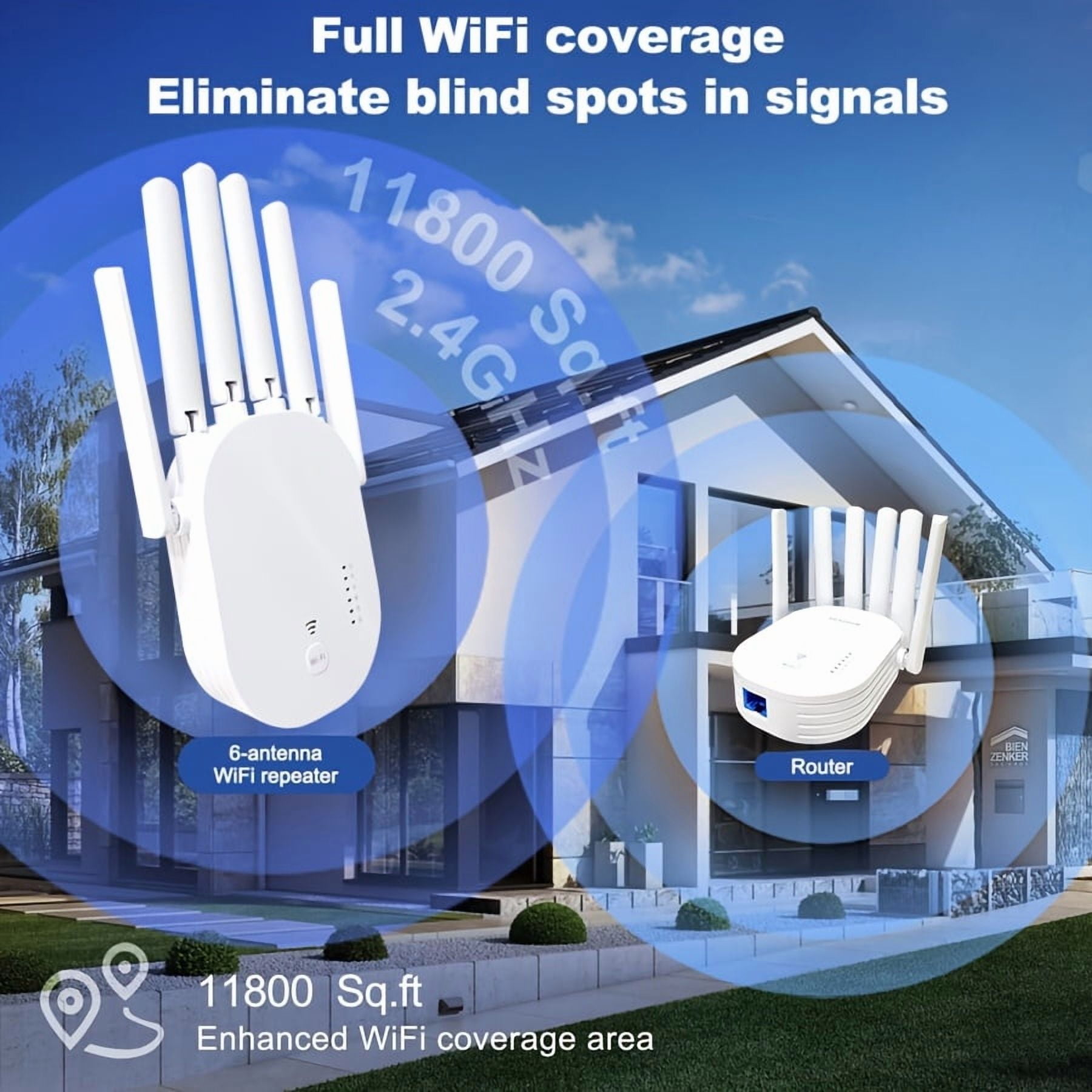 Six antenna repeater group, Wifi signal repeater effectively enhances ...