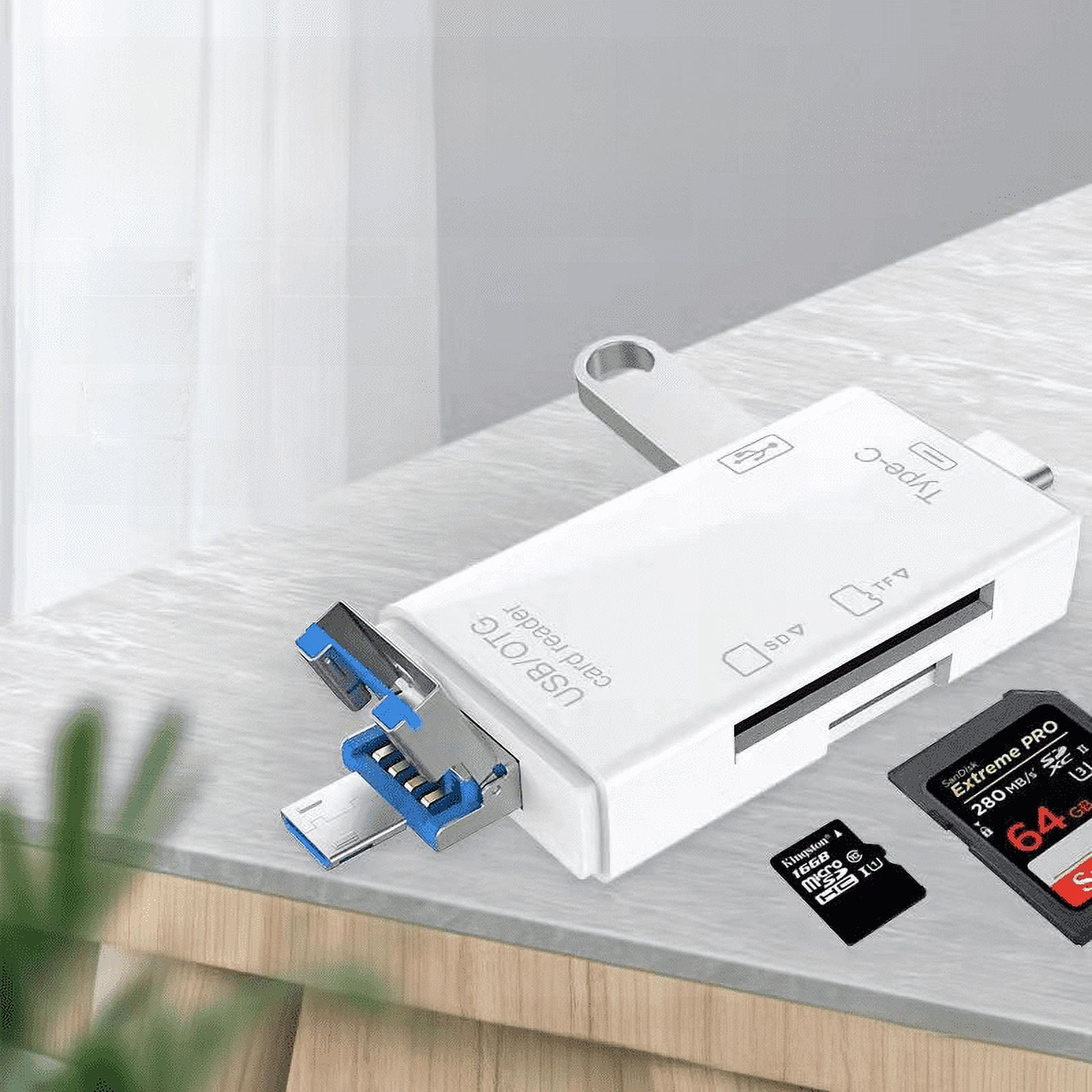Six-in-One Multi-Functional Type-C Card Reader - TF/SD Card Adapter for Phone and Computer ...