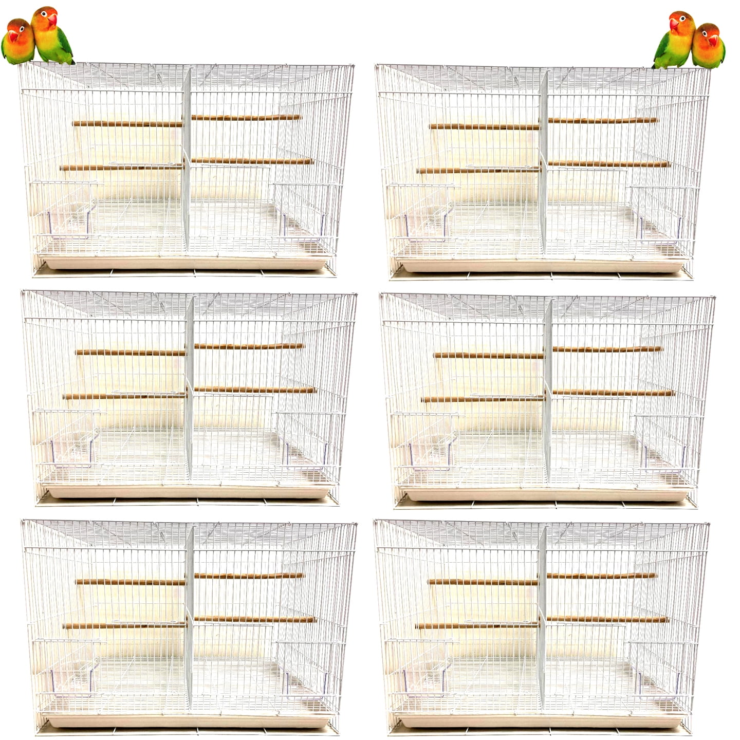 Six Breeder Bird Flight Divider Cages with Side Nesting Doors for ...