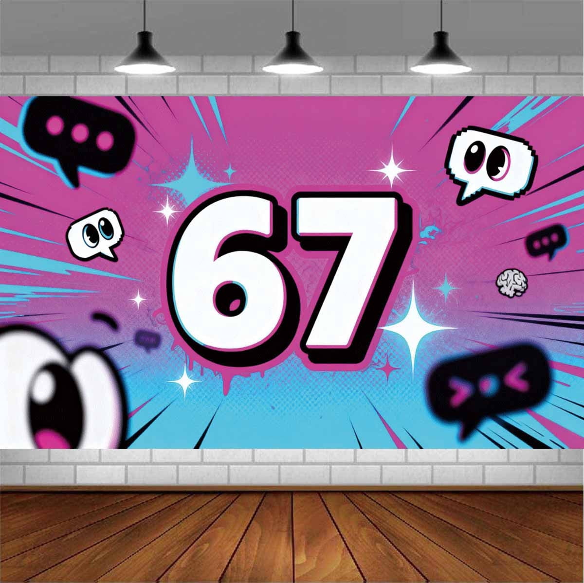 Six seven Backdrop Banner Party Supplies Poster Movie Theme Background ...